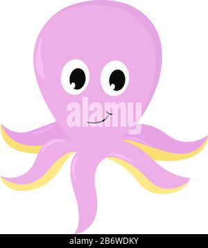 Pink Octopus Illustration Stock Vector Image & Art - Alamy