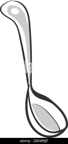 Ladle drawing, illustration, vector on white background Stock Vector ...