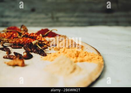 Still life of exotic and hot spices Stock Photo - Alamy