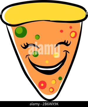 Isolated happy slice of pizza Stock Vector Image & Art - Alamy