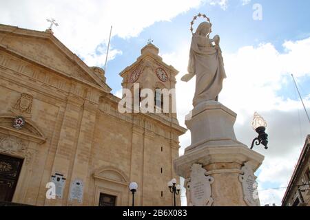 Cospicua and the Church of the Immaculate Conception, Malta Stock Photo ...