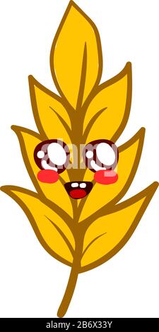 Ears of wheat on a white background. Vector illustration. Simple style ...