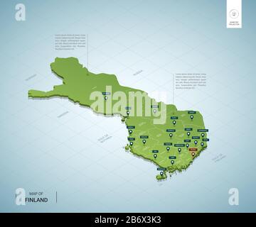 Finland map with borders, cities, capital and administrative divisions ...