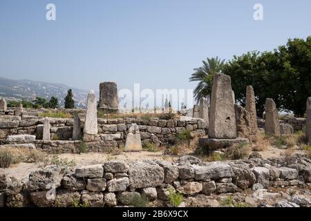 Lebanon. Byblos. Temple of the Obelisks. Phoenician temple built around ...