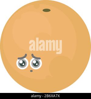 Sad moon, illustration, vector on white background Stock Vector Image ...