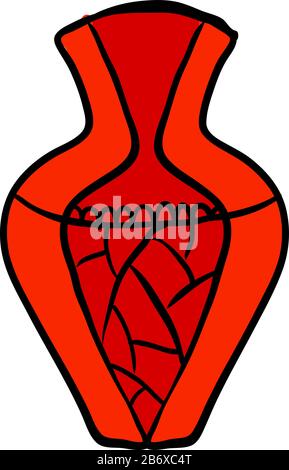Greek vase icon flat vector. Ancient pottery. Antique pot Stock Vector ...