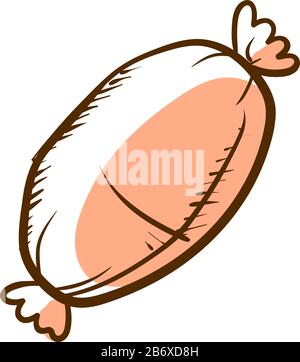 Pink wrapped candy, illustration, vector on white background Stock ...