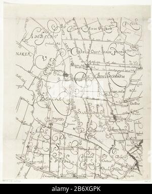 Map of Delfland, 1612 print Map of Delfland. Upstairs in the middle the ...