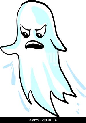 Angry cartoon ghost face. Vector illustration Stock Vector Image & Art ...