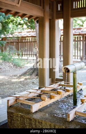 Chōzuya or temizuya (手水舎), a Shinto water pavilion for a ceremonial ...