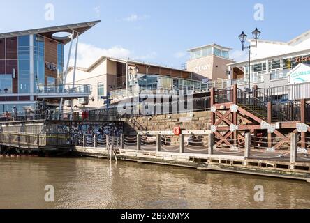 Leisure buildings and restaurants Cardiff Bay redevelopment at Mermaid ...