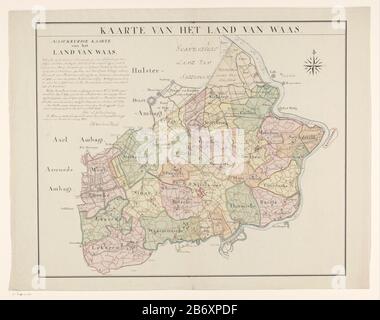 Kaart van het Land van Waas - 1772 Stock Photo - Alamy