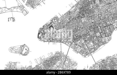 New York minimal blueprint style city map. 3D Rendering Stock Photo - Alamy