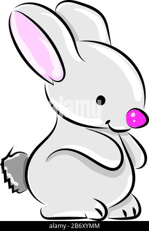 cute easter little rabbit character vector illustration design Stock ...