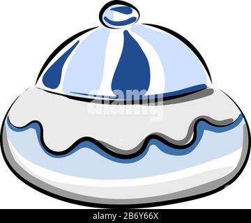 Spoon with white powder. Cooking ingredient cartoon icon isolated on ...