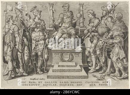 Keizer Karel V omgeven door zijn overwonnen tegenstanders Overwinningen ...