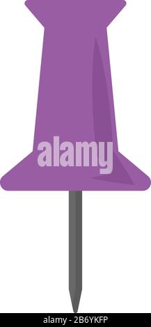 Purple pin, illustration, vector on white background Stock Vector Image ...