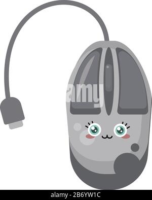 Vector cartoon computer mouse icon in comic style. Computer cursor sign ...