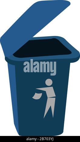 Trash can icon blue vector isolated Stock Vector Image & Art - Alamy