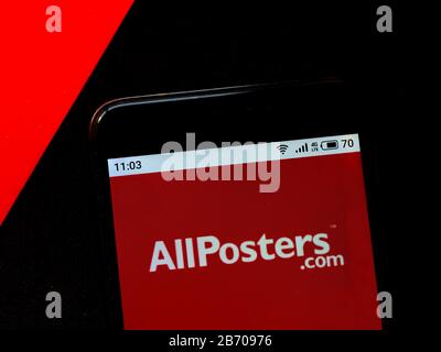 In this photo illustration the AllPosters logo is seen displayed on a ...