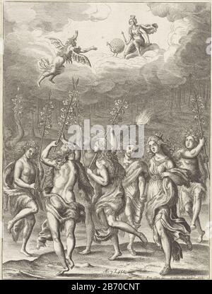 Queen Amata and her daughter Lavinia dancing with the Bacchants ...