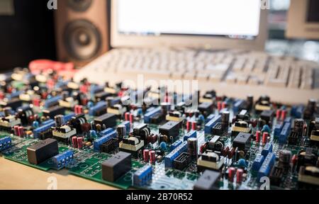 Integrated microprocessor and sockets on circuit of computer ...