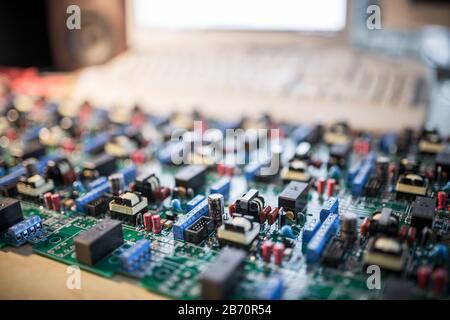 Integrated microprocessor and sockets on circuit of computer ...