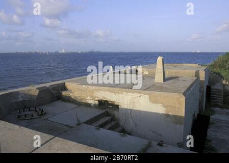Texas, Bolivar Peninsula, Fort Travis Seashore Park, old military ...