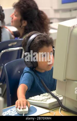 Elementary school computer lab at a public school in the early 2000s ...