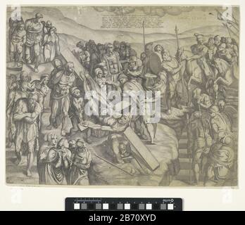 Kruisiging Van Petrus, Giovanni Battista de'Cavalieri, After Michelangelo, 1535 - 1601 print ...