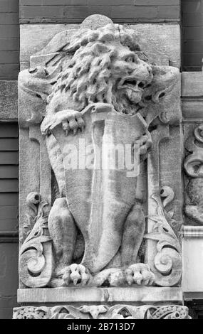 The limestone frieze of the Drhumor Building, in Asheville, NC, USA ...