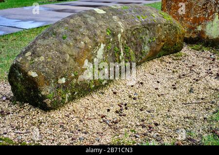 Luss, Scotland: 11th century Viking Hogback grave stone at the St ...