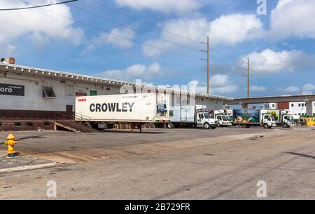 Loading dock area and trucks, Miami, Florida, USA Stock Photo - Alamy