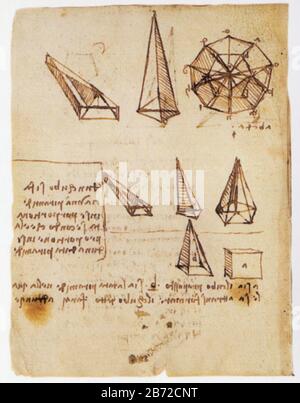 Leonardo da Vinci. Solid geometry and polyhedrons. 1505 Stock Photo - Alamy