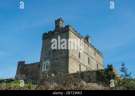 Crayke Casle, a fifteenth century tower on the top of a hill in the ...
