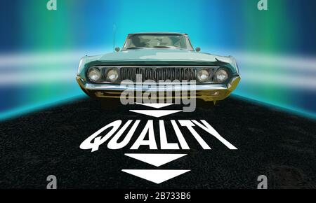 Street Sign the Direction Way to Quality Stock Photo - Alamy
