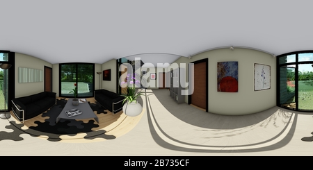 360° view of House Design CUBIC - Main Level Interior View 4 - Alamy