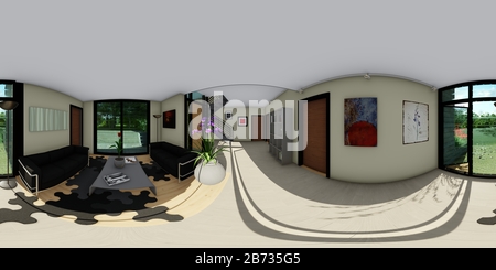 360° view of House Design CUBIC - Main Level Interior View 4 - Alamy