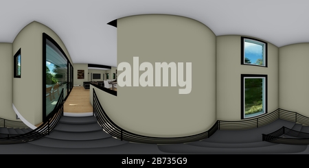 360° view of House Design CUBIC - Upper Level Interior View 3 - Alamy