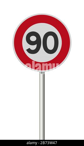 Speed limit traffic sign 90 Stock Vector Image & Art - Alamy