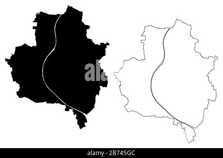 Modern City Map - Fürth city of Germany with districts grey DE ...