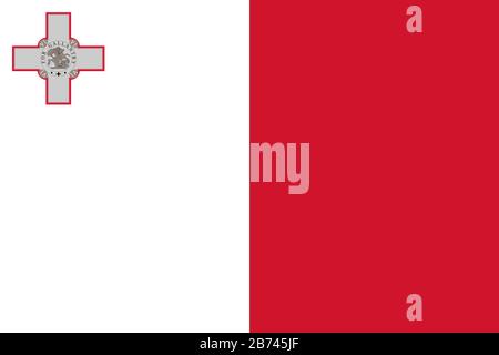 The Maltese flag Stock Photo - Alamy