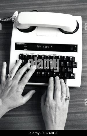 TTY - text telephone for deaf people, UK 1989 Stock Photo - Alamy