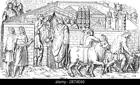 Colossal statue, vintage engraved illustration Stock Vector Image & Art ...