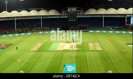 View of an empty cricket spectators enclosure during the Pakistan Super ...
