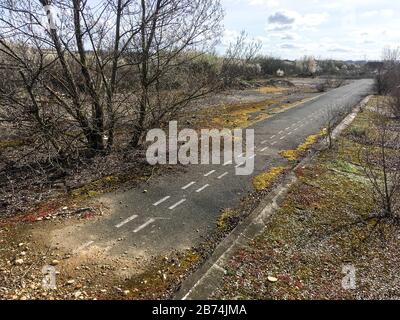 Disused road section, Saint-Priest, France Stock Photo - Alamy