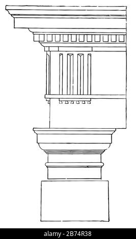 Doric Order, vintage engraved illustration. Dictionary of words and ...