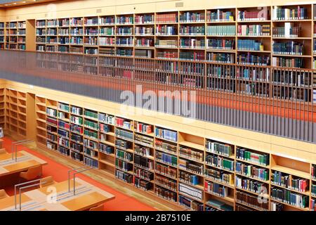 View of the general reading room of the Berlin State Library in the ...