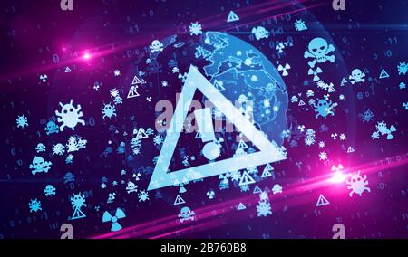 Security concept: Virus Alert on Digital background Stock Photo - Alamy