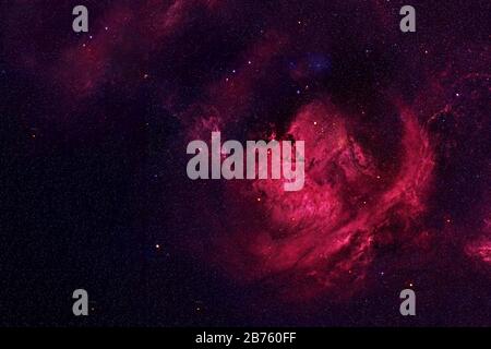 Beautiful galaxy of red color with stars. Elements of this image were ...